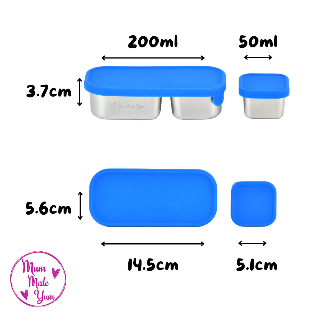 Mighty Minis Stainless Steel Containers – Set of 2 - Blue – Sportsworld